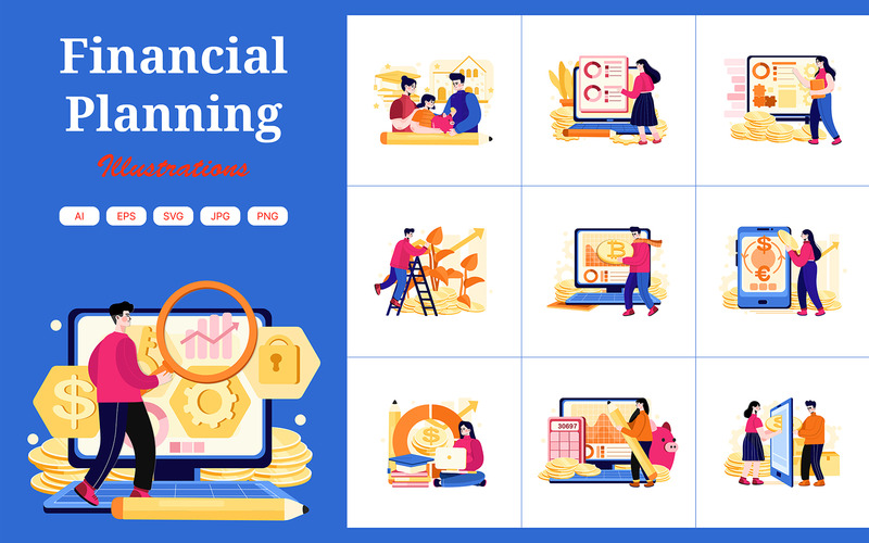M357_Financial Planning Illustration Pack - TemplateMonster