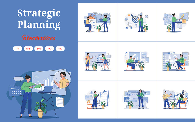 M670_Strategic Planning Illustration Pack - TemplateMonster