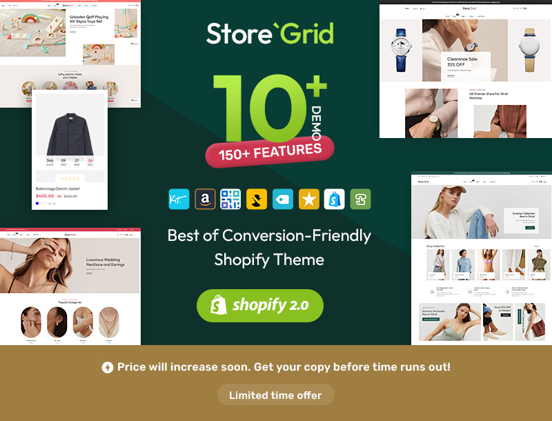 StoreGrid - Moda e acessórios de alto nível Shopify 2.0 Tema multiuso