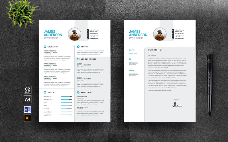 James Creative Resume Template #185536 - TemplateMonster