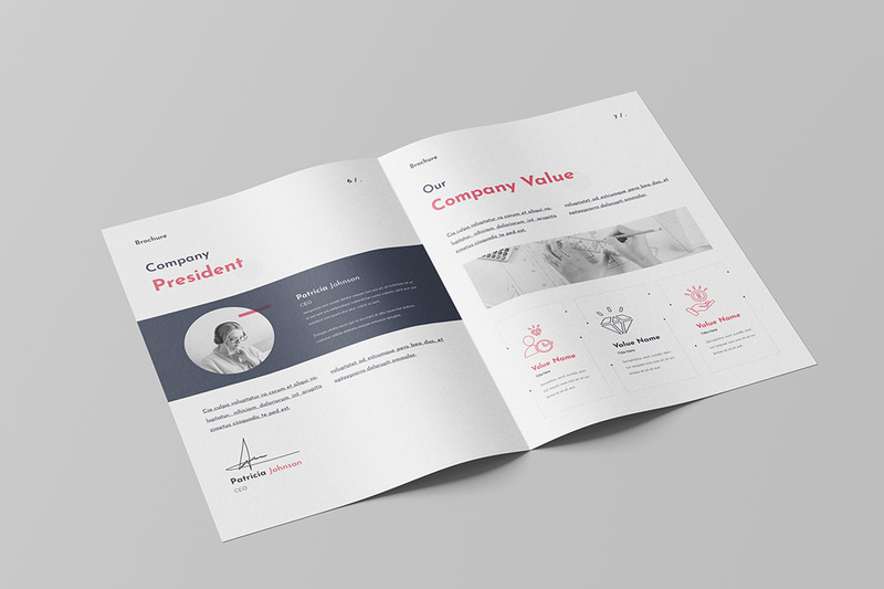 Creative Brochure Template with Triangle Shapes