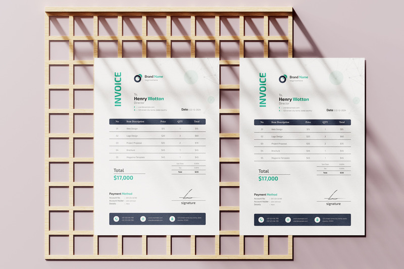 Professional Invoice Templates 4 #401744 - TemplateMonster