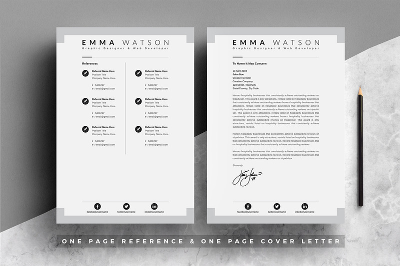 Emma Watson Resume Template With Cover Letter