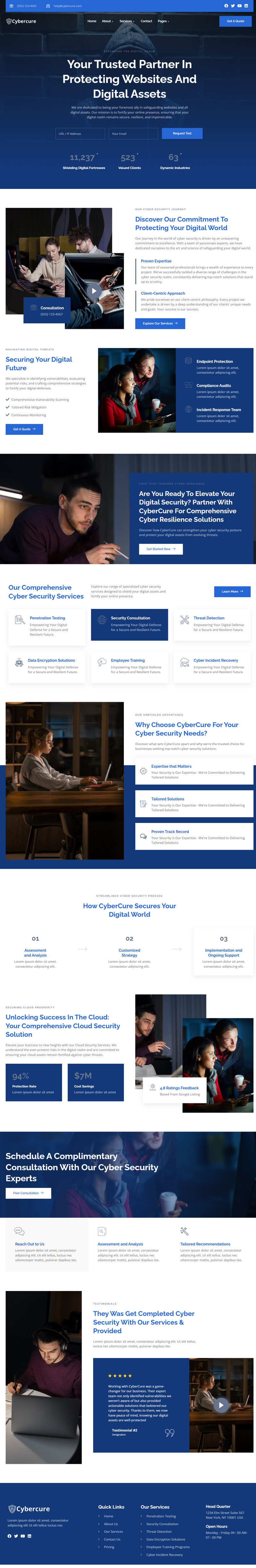 Cybercure - Cyber Security Services Elementor Template Kit