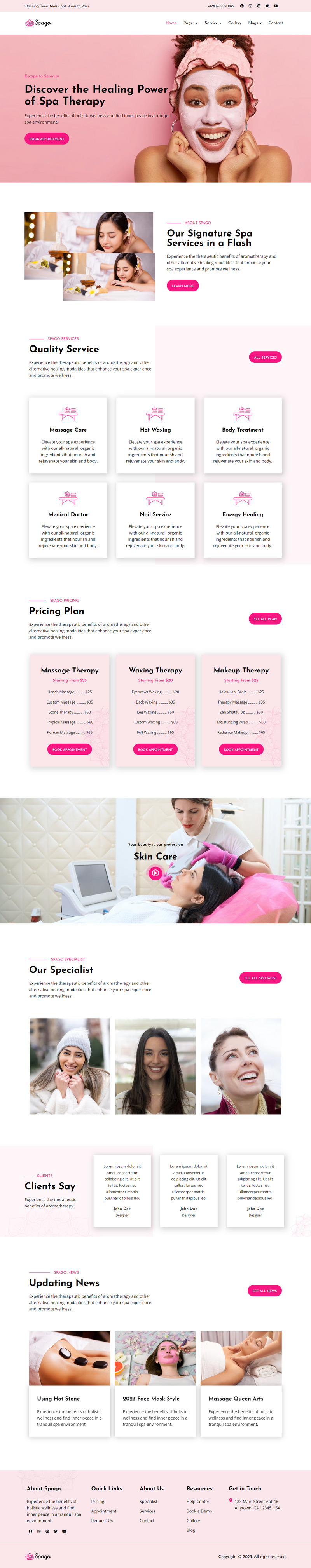 Spago - Beauty & Spa Elementor Template Kit