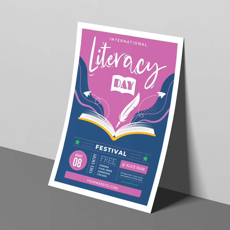 International Literacy Day Flyer Template - TemplateMonster