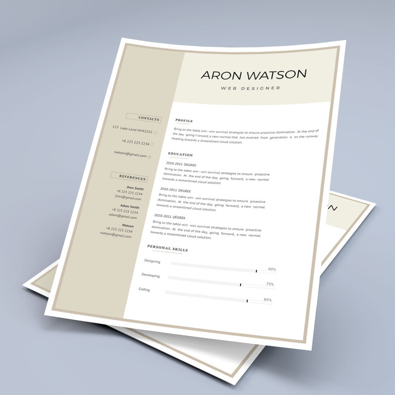 Professional Web Designer CV Resume Template