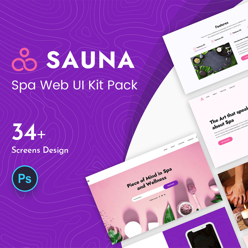 Sauna An Attractive Spa Web UI Kit #198790 - TemplateMonster