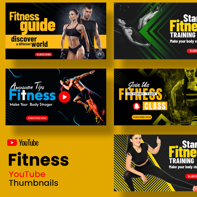 Creative Fitness YouTube Cover Template - TemplateMonster