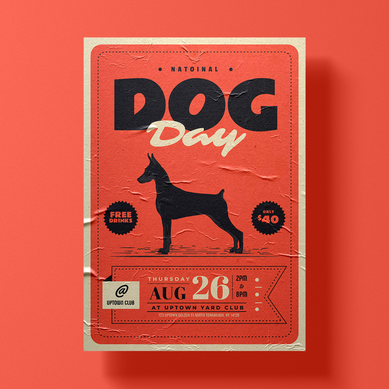 Creative National Dog Day Flyer #231940 - TemplateMonster