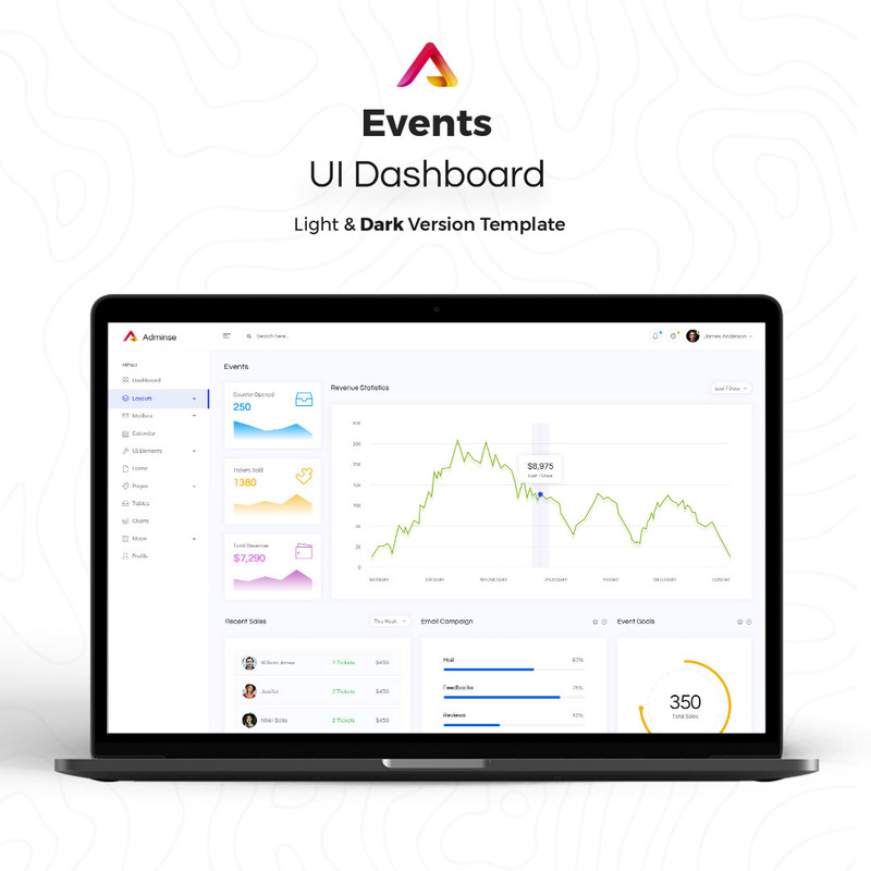 Events Admin Dashboard UI Elements #157461 - TemplateMonster