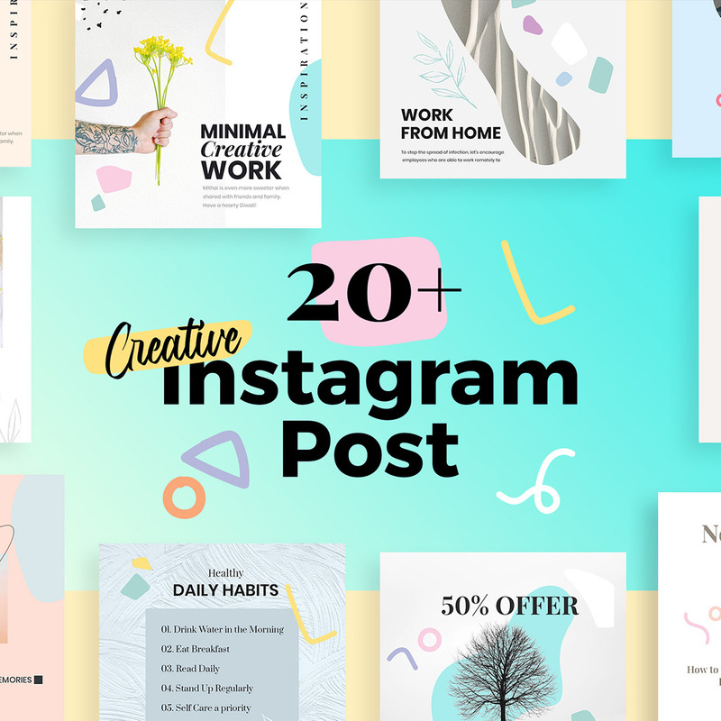 Creative Instagram Post Pack Templates - TemplateMonster