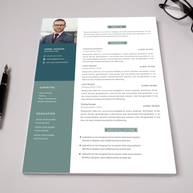 Corporate CV Resume Template #158360 - TemplateMonster