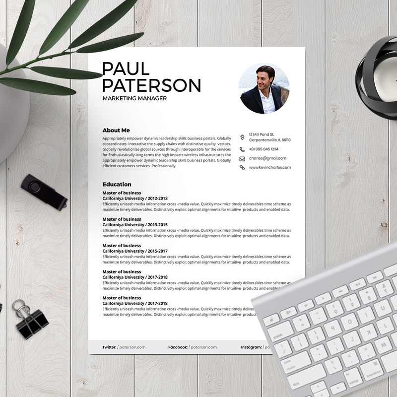 Corporate CV Resume Template #158353 - TemplateMonster