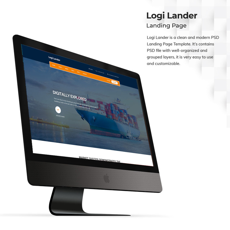 Logistics Landing Page PSD Template #158503 - TemplateMonster