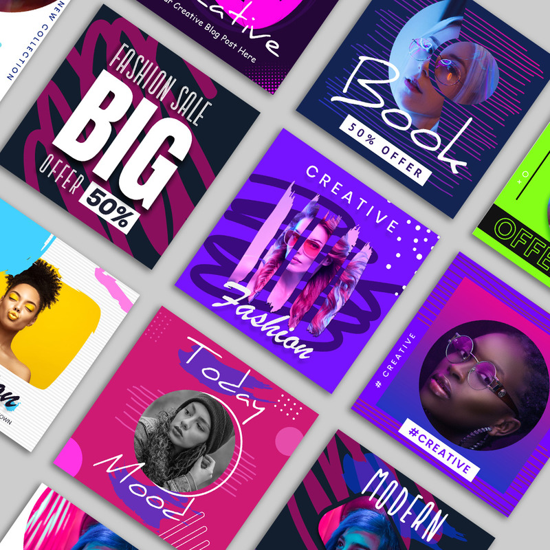 Fashion Instagram Post Pack #225844 - TemplateMonster