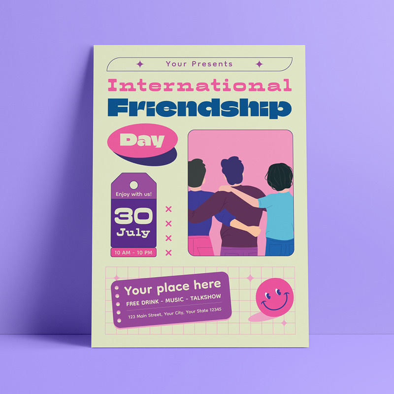 International Friendship Day Flyer Template - TemplateMonster