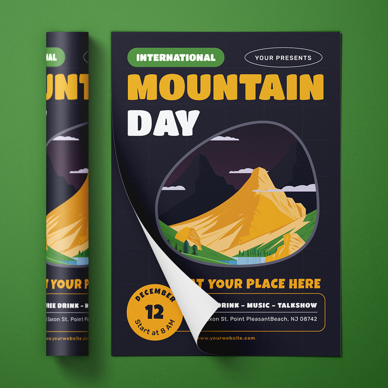 International Mountain Day Flyer Template - TemplateMonster