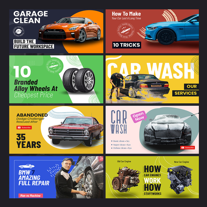 Car Service Youtube Thumbnail Social Media - TemplateMonster