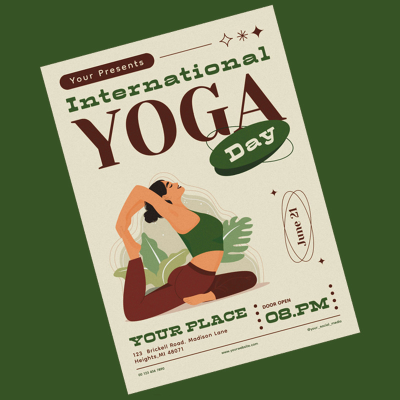 International Day of Yoga Flyer Template - TemplateMonster