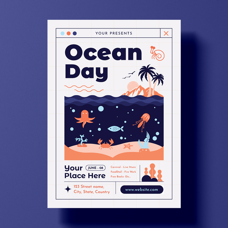 World Oceans Day Flyer Template #252473 - TemplateMonster