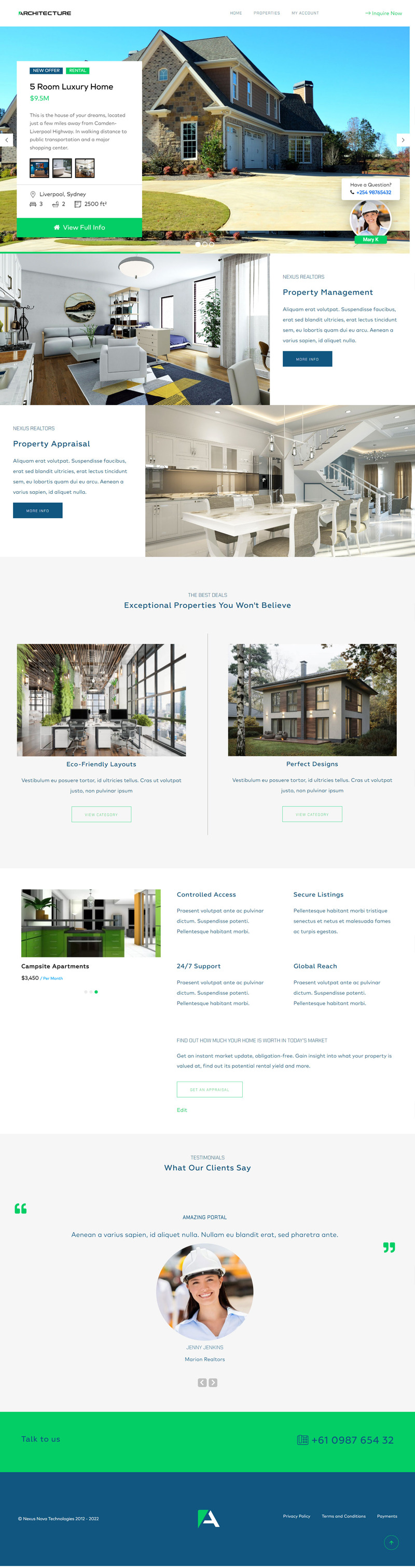 Nexus Architecture and Real Estate WordPress Theme