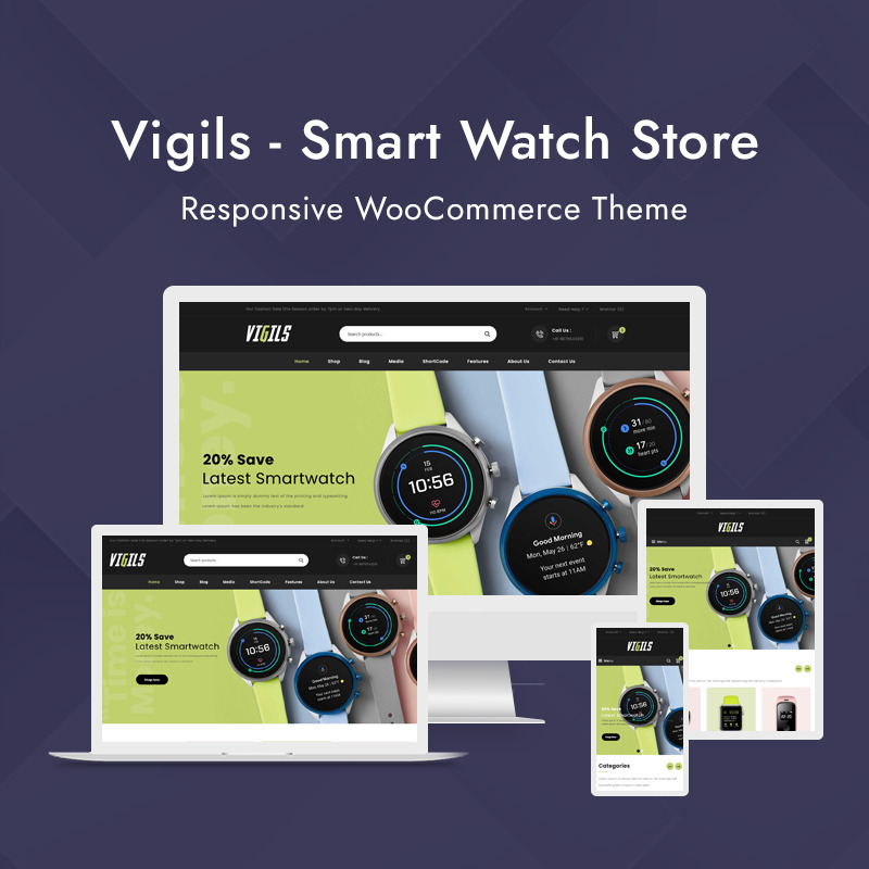 Vigils - Smart Watch Store WooCommerce Theme
