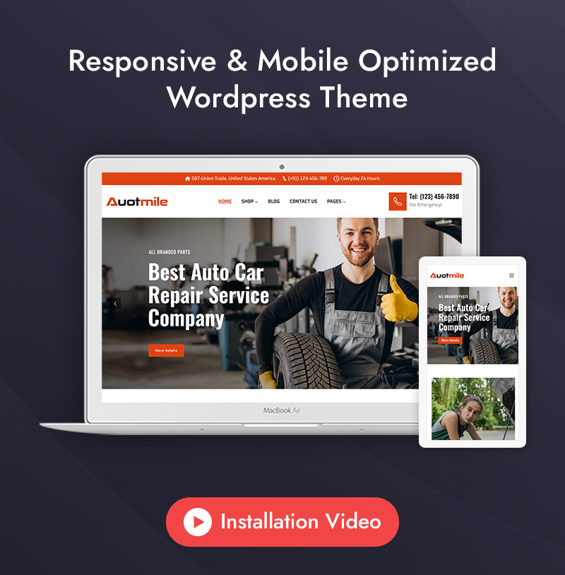 Automile - Car Repair, Auto Services Elementor WordPress Theme