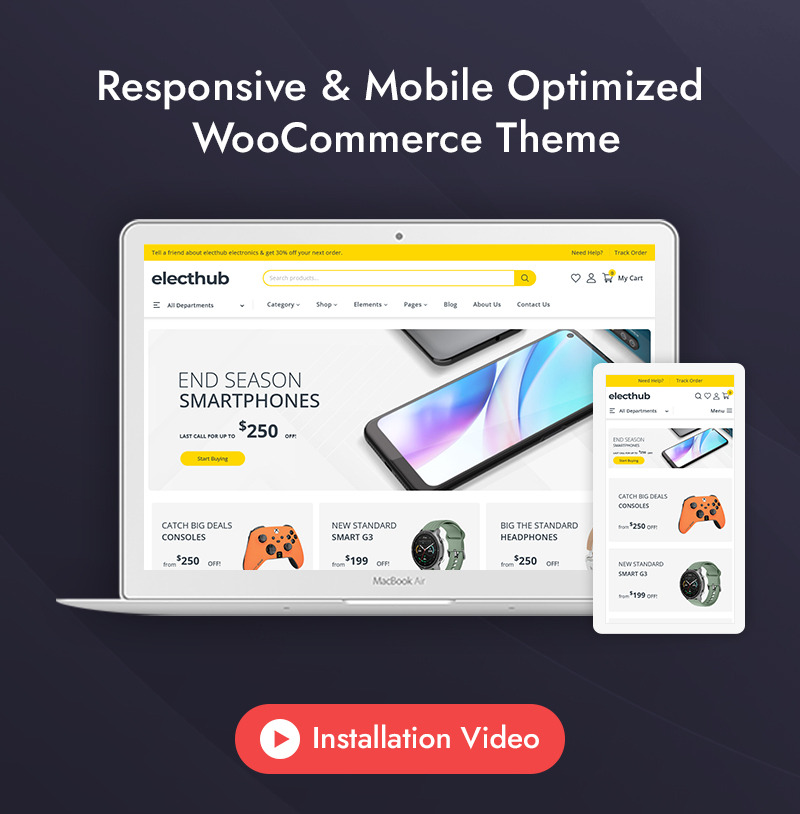 Electhub - Smart Electronic Gadgets Store Elementor WooCommerce Responsive Theme