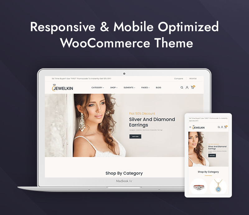 Jewelkin - Diamond & Jewelry Store Elementor WooCommerce Responsive Theme