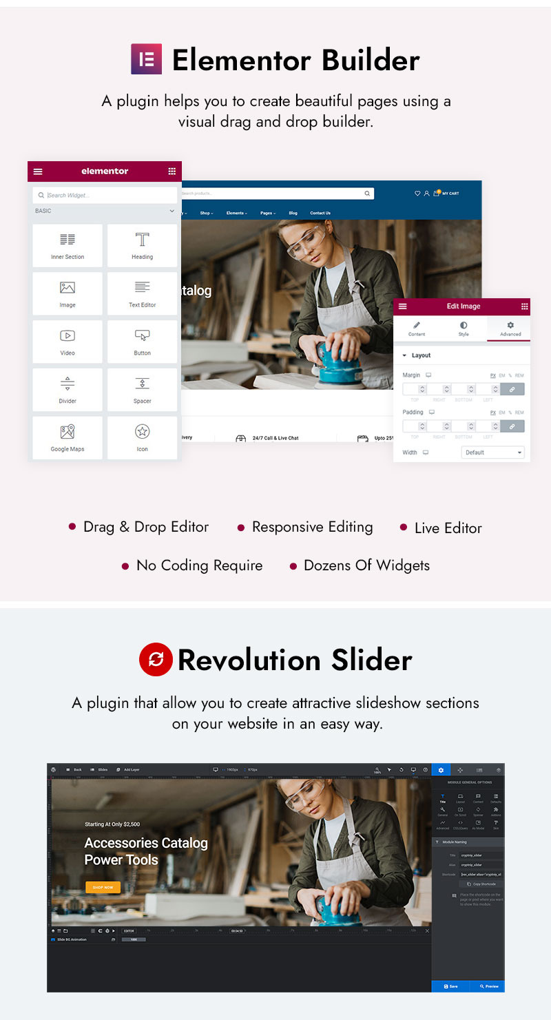 Tooltery - Tools, Hardware & AutoParts Elementor WooCommerce Responsive Theme