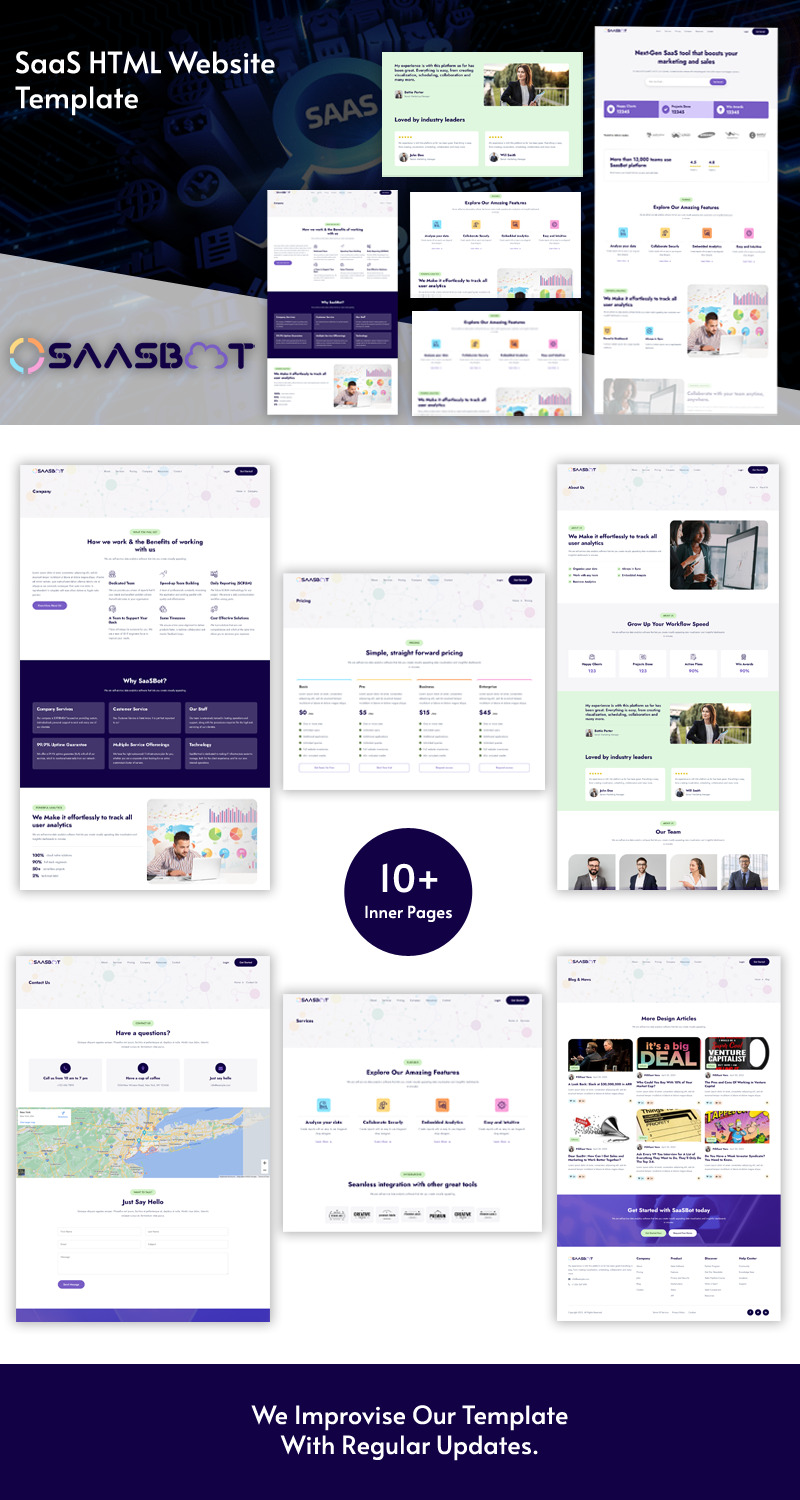 SaaS Tool HTML Website Template #334534 - TemplateMonster
