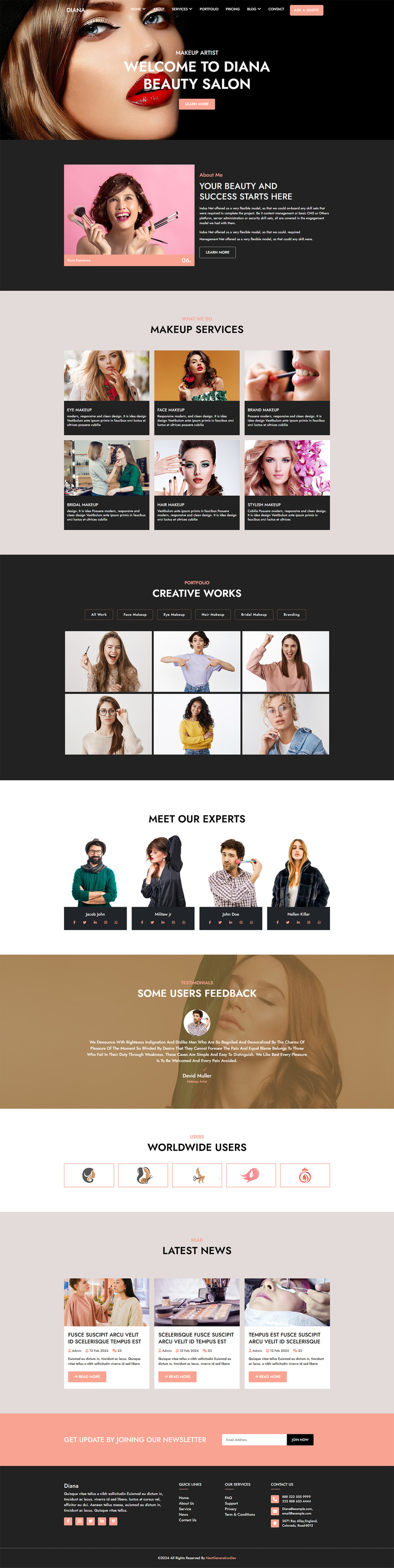 Diana - Spa Beauty Salon HTML Template - TemplateMonster