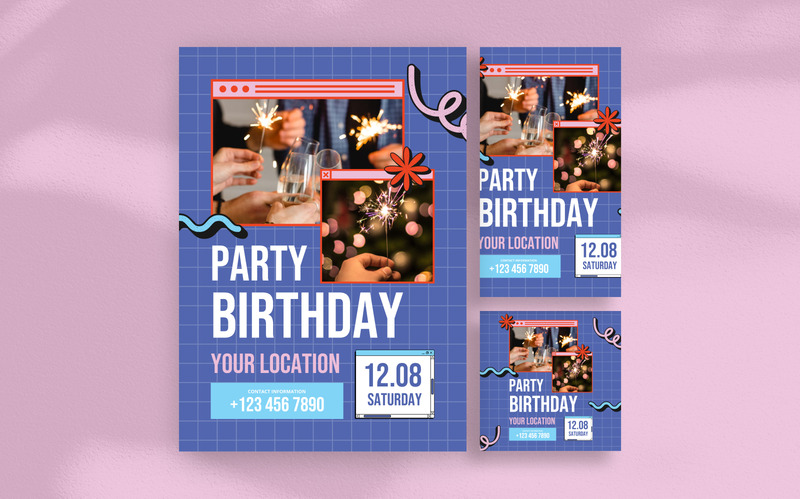 Birthday Party Invitation Flyer Template - TemplateMonster