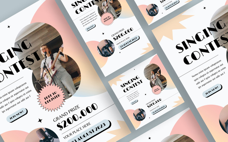 Singing Contest Flyer Template #365926 - TemplateMonster