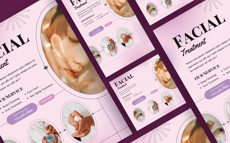 Facial Treatment Service Flyer Template - TemplateMonster