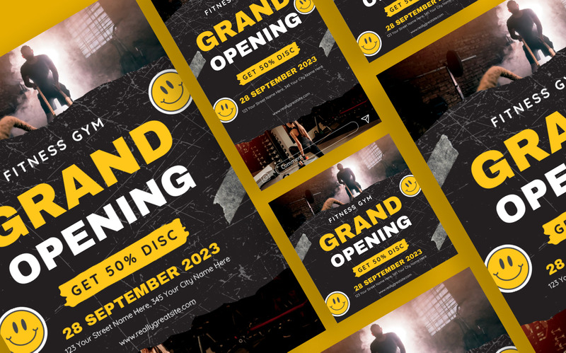 Fitness Gym Grand Opening Flyer Template - TemplateMonster