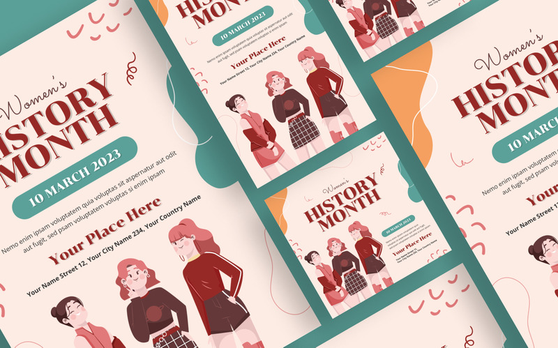 Decorative Womens History Month Flyer Template