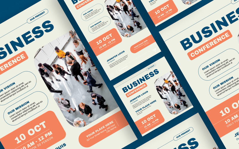 Business Conference Present Flyer Template - TemplateMonster