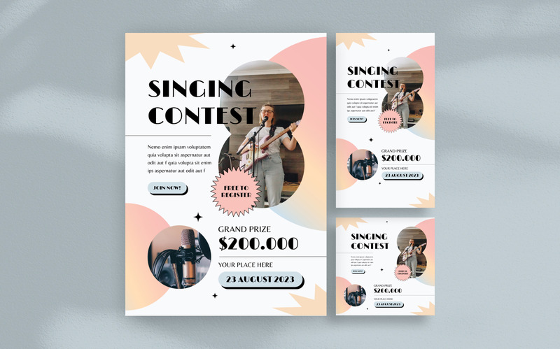 Singing Contest Flyer Template #365926 - TemplateMonster
