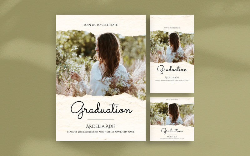 Aesthetic Graduation Party Invitation Flyer Template