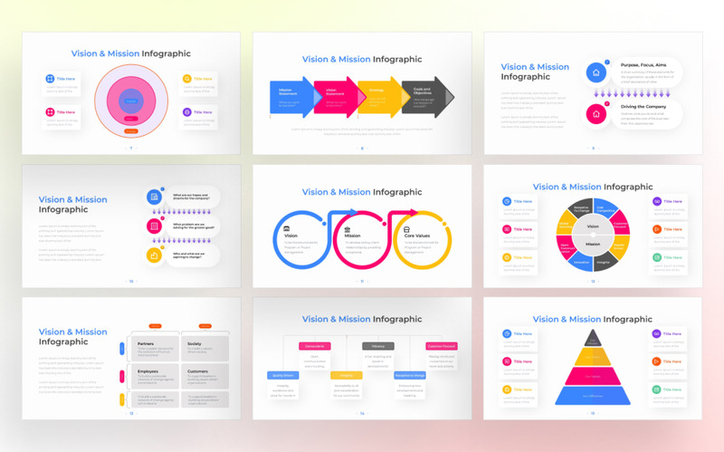 Vision & Mission Infographic PowerPoint Template