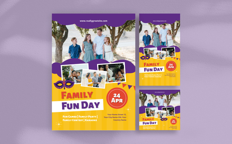 Family Fun Day Flyer Template #367242 - TemplateMonster