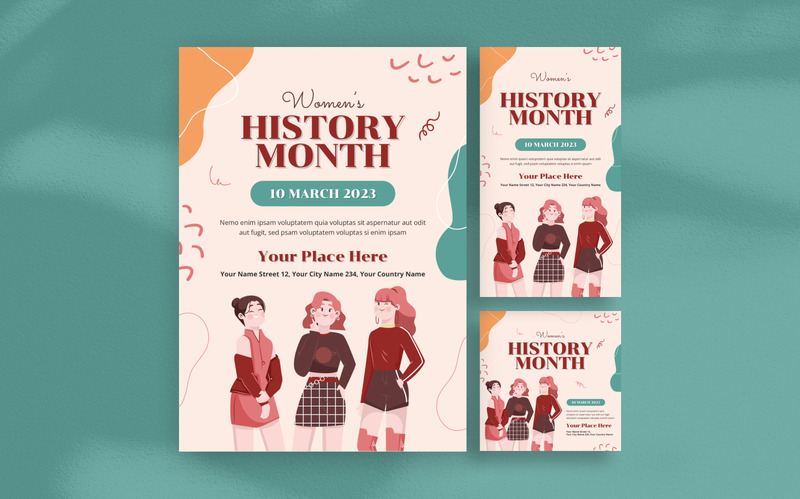 Decorative Women's History Month Flyer Template