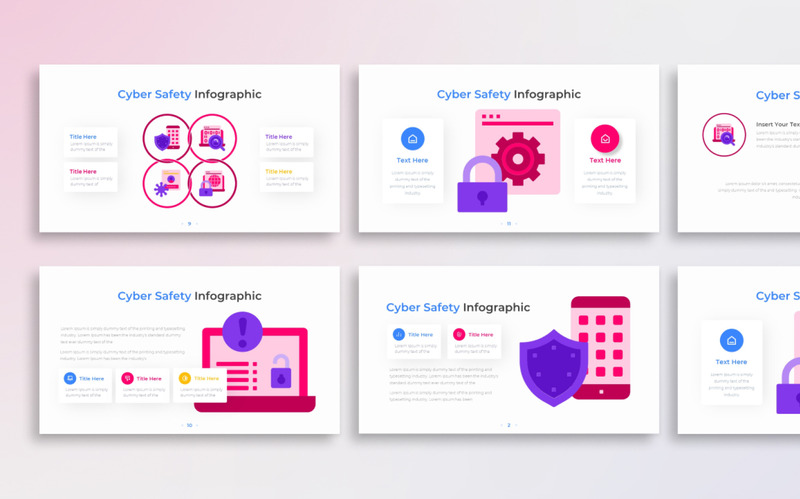 Cyber Safety PowerPoint Infographic Template