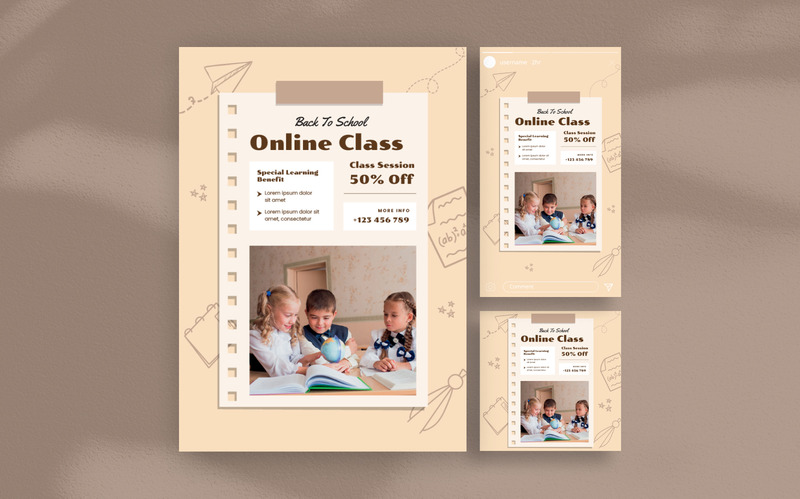 Online Class Admission Promotion Flyer Template