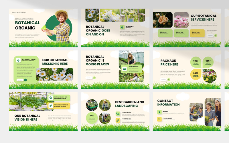 Botanical Business Presentation Template - TemplateMonster