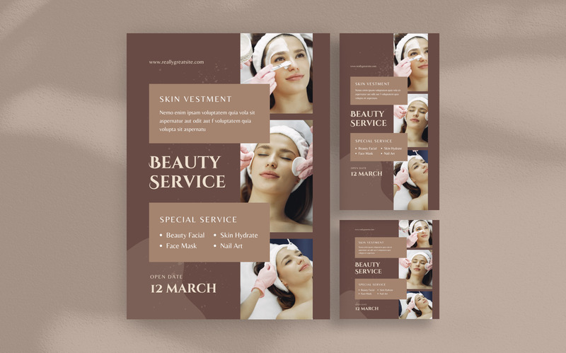 Beauty Skin Clinic Opening Flyer Template - TemplateMonster