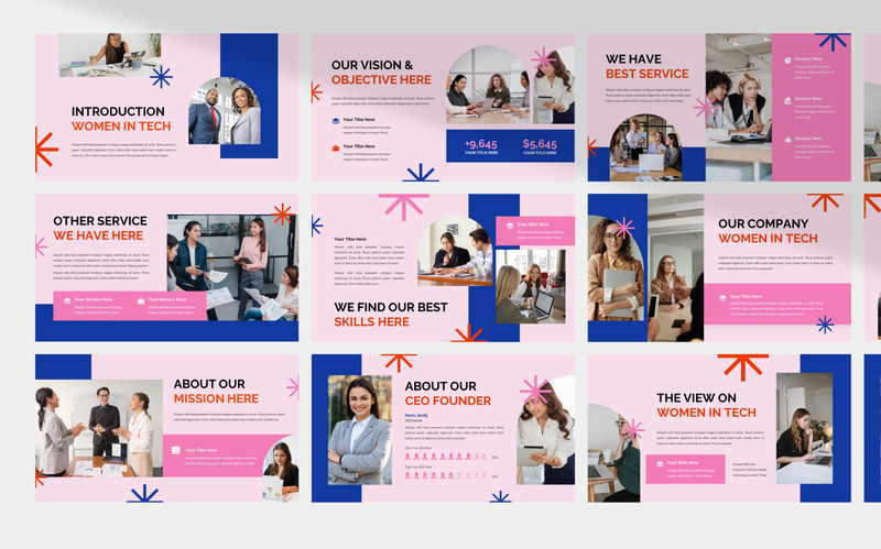 Women In Tech Presentation Template #341298 - TemplateMonster