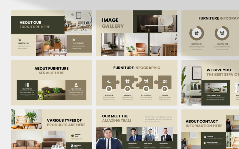 Minimalist Furniture Deck PowerPoint Template